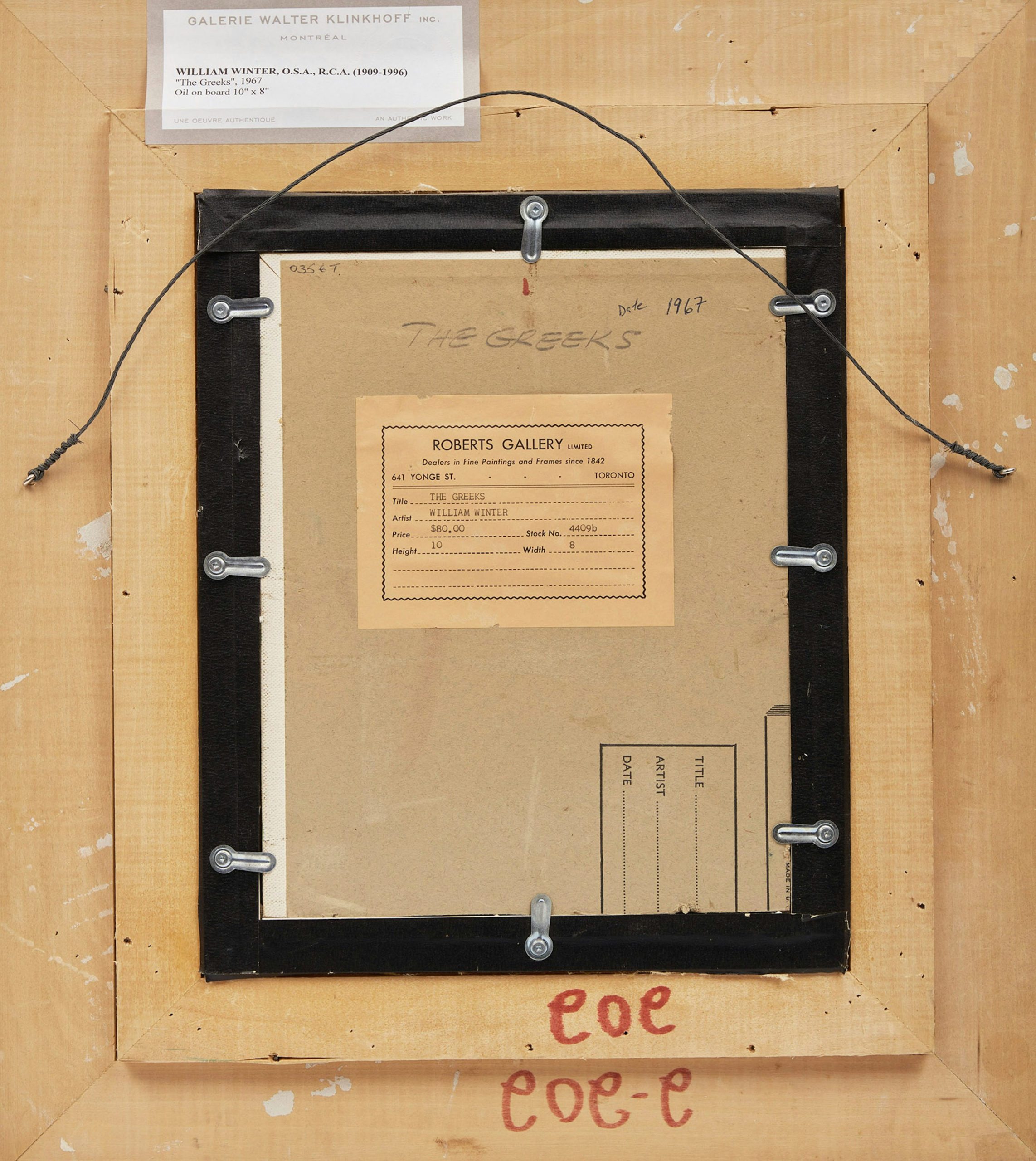 William Arthur Winter | The Greeks | Canadian Fine Art Online